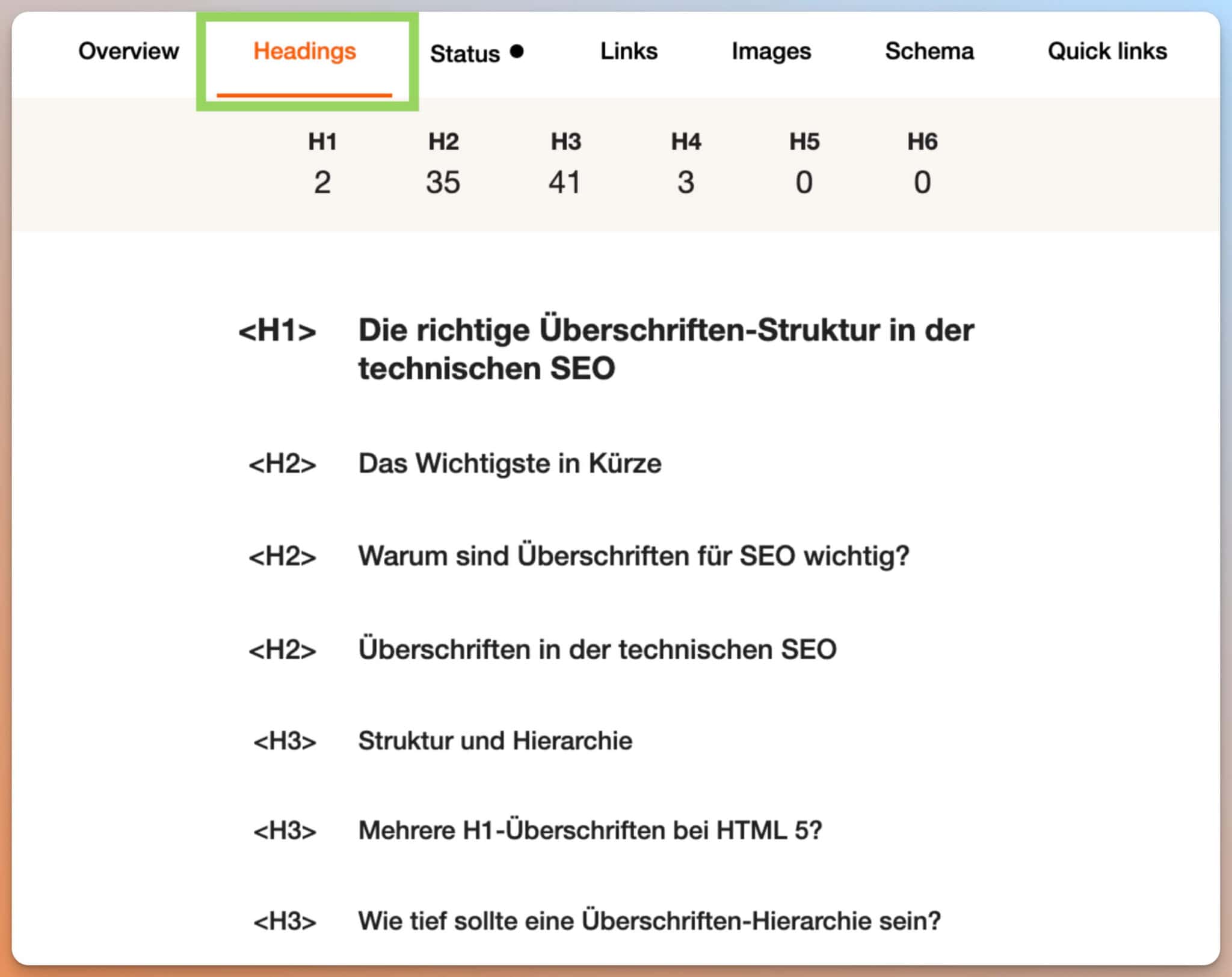 SEO Überschriften Hierarchie: so nutzt du h1, h2 und Co.